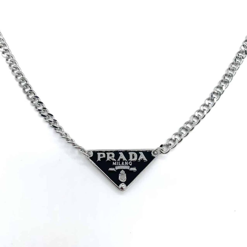 PRADA Trangle Logo Necklace – BACALLI – Luxury Consignment